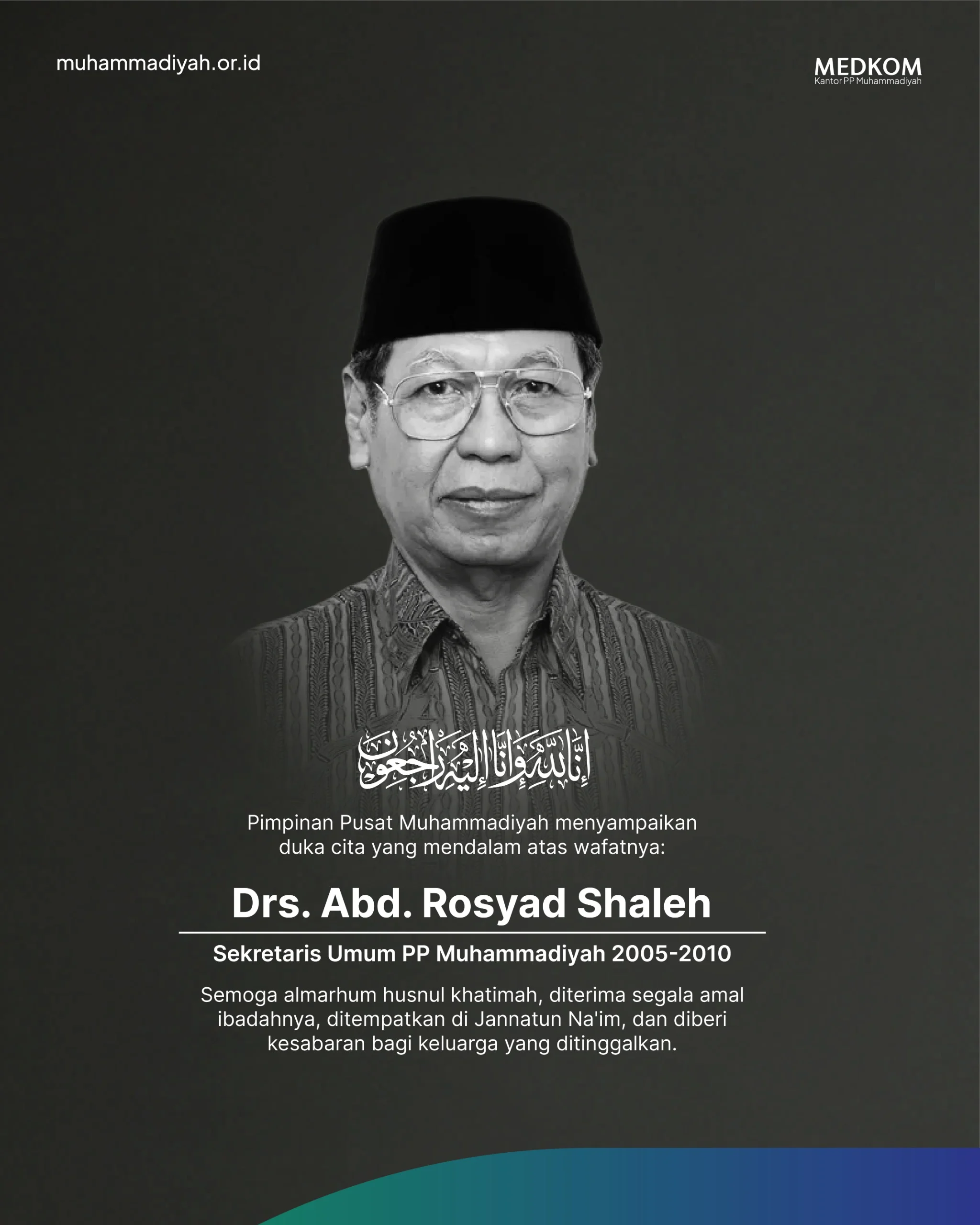 Tokoh Muhammadiyah dan Pendiri IMM, Rosyad Sholeh Wafat – PDM DEPOK